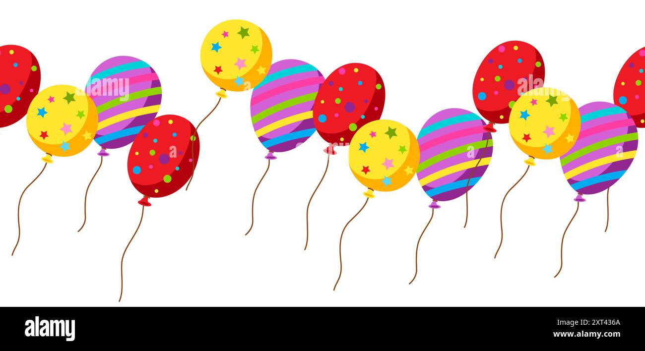 Color balloons pattern. Happy Birthday and party illustration Stock Vector Image & Art - Alamy