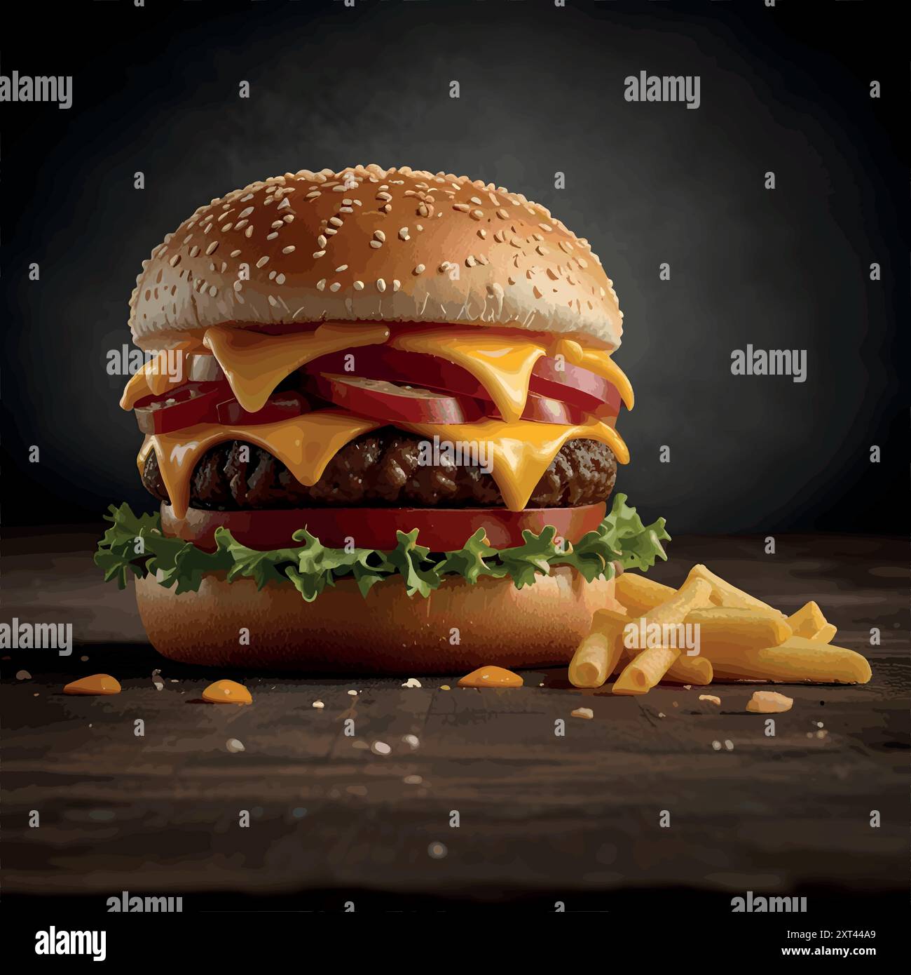 Classic layered hamburger lettuce Stock Vector Images - Alamy
