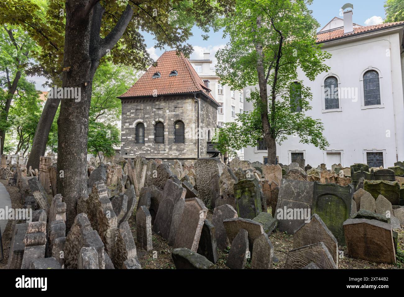 Prague, Czech Republic - May 27, 2024: The Old Jewish Cemetery, a ...