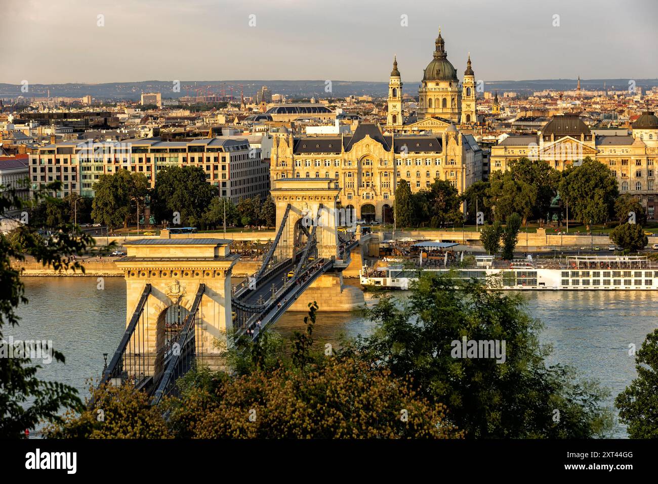 Budapest Hungary showcasing the Parliament Building, Buda Castle, Chain ...