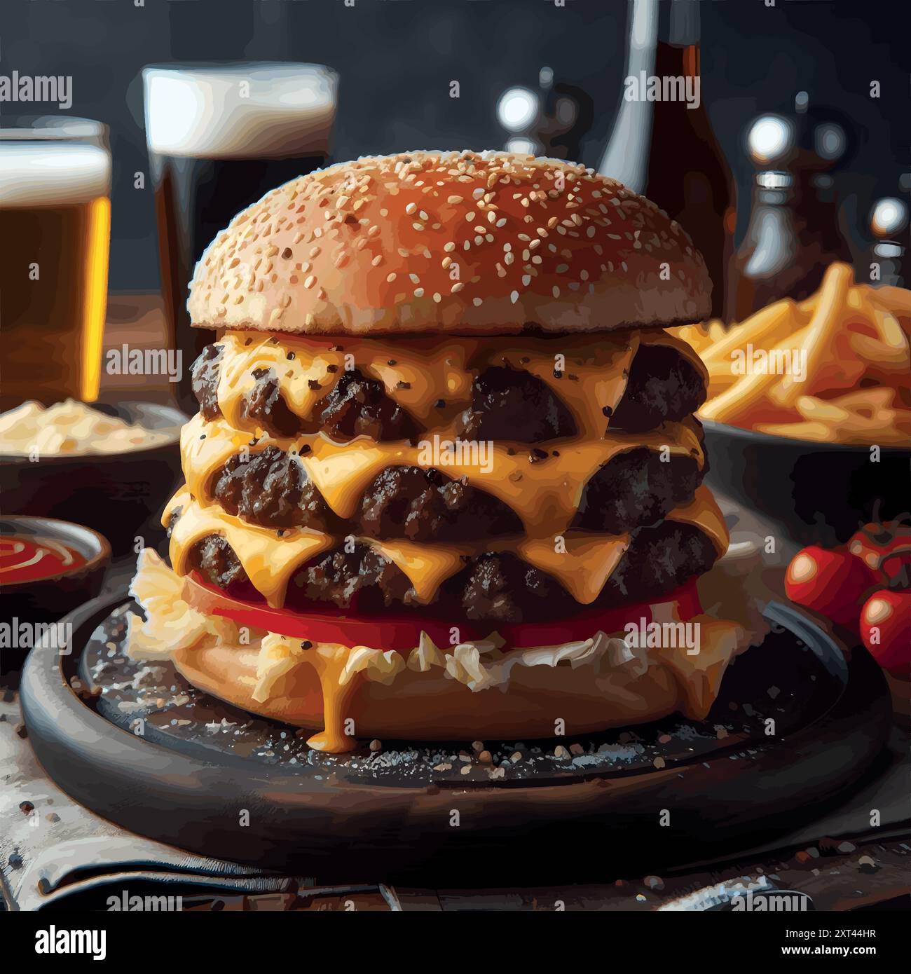 Savor the classic taste of the double decker with Cheese, a beef patty ...