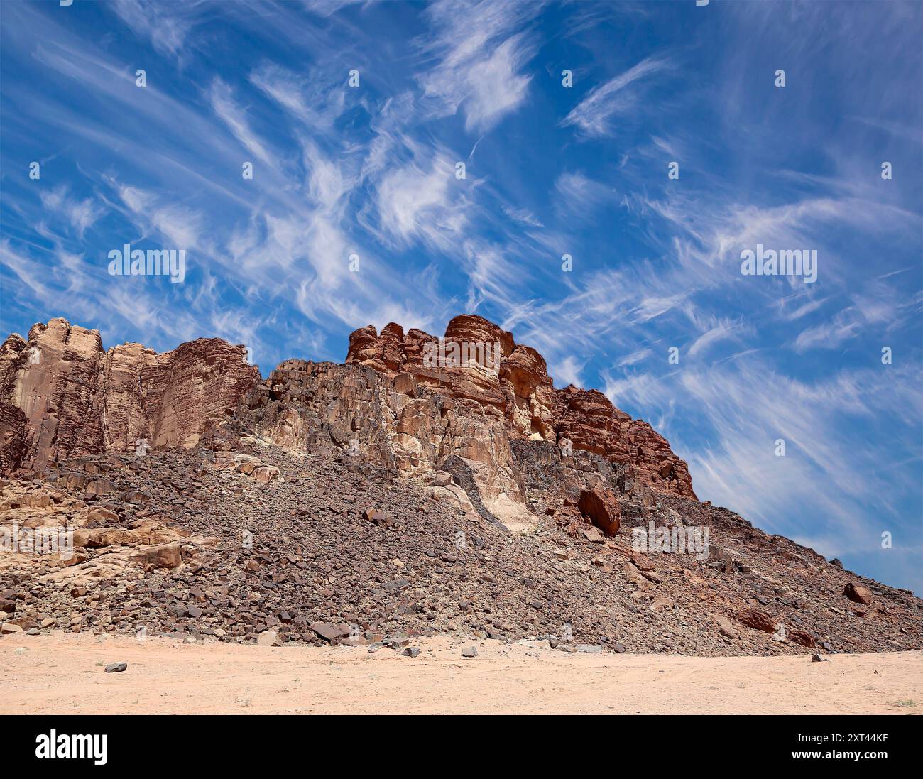 Mountains of Wadi Rum Desert also known as The Valley of the Moon is a ...