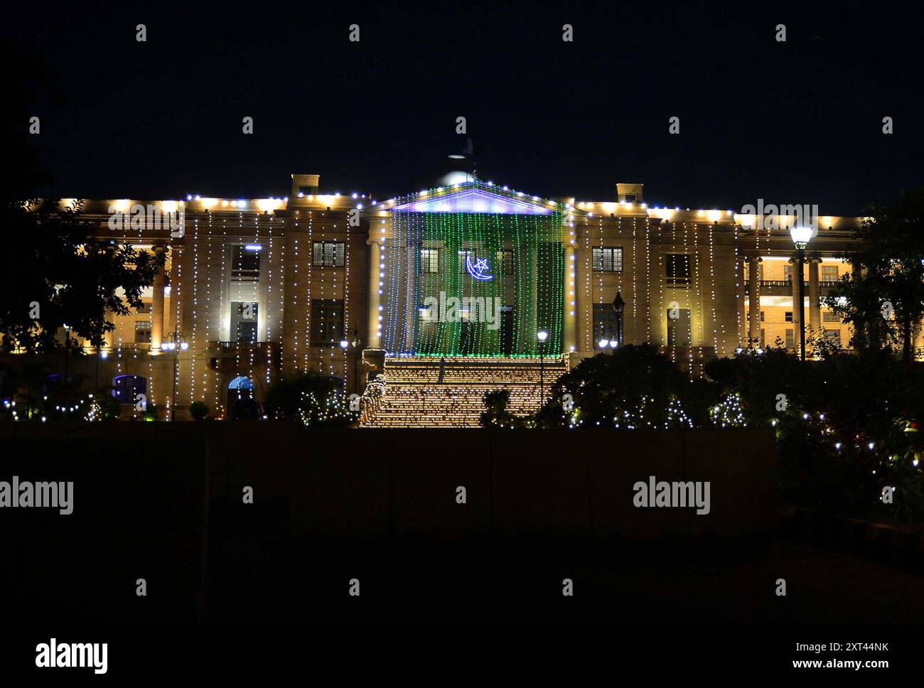 A beautiful illuminated view of Sindh High Court building in connection ...