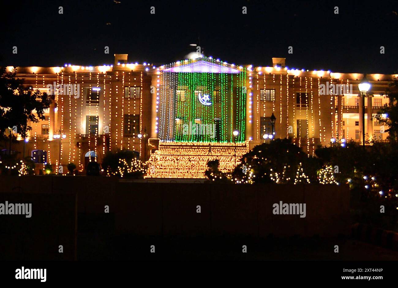 A beautiful illuminated view of Sindh High Court building in connection ...