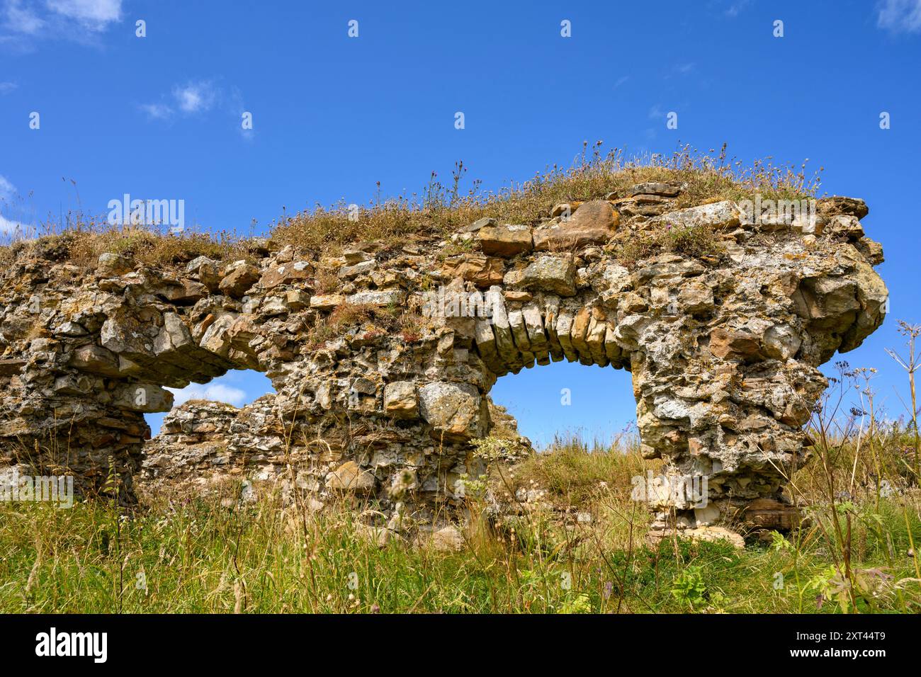Ardross Castle ruins between Elie and St Monans, Fife, Scotland, UK ...