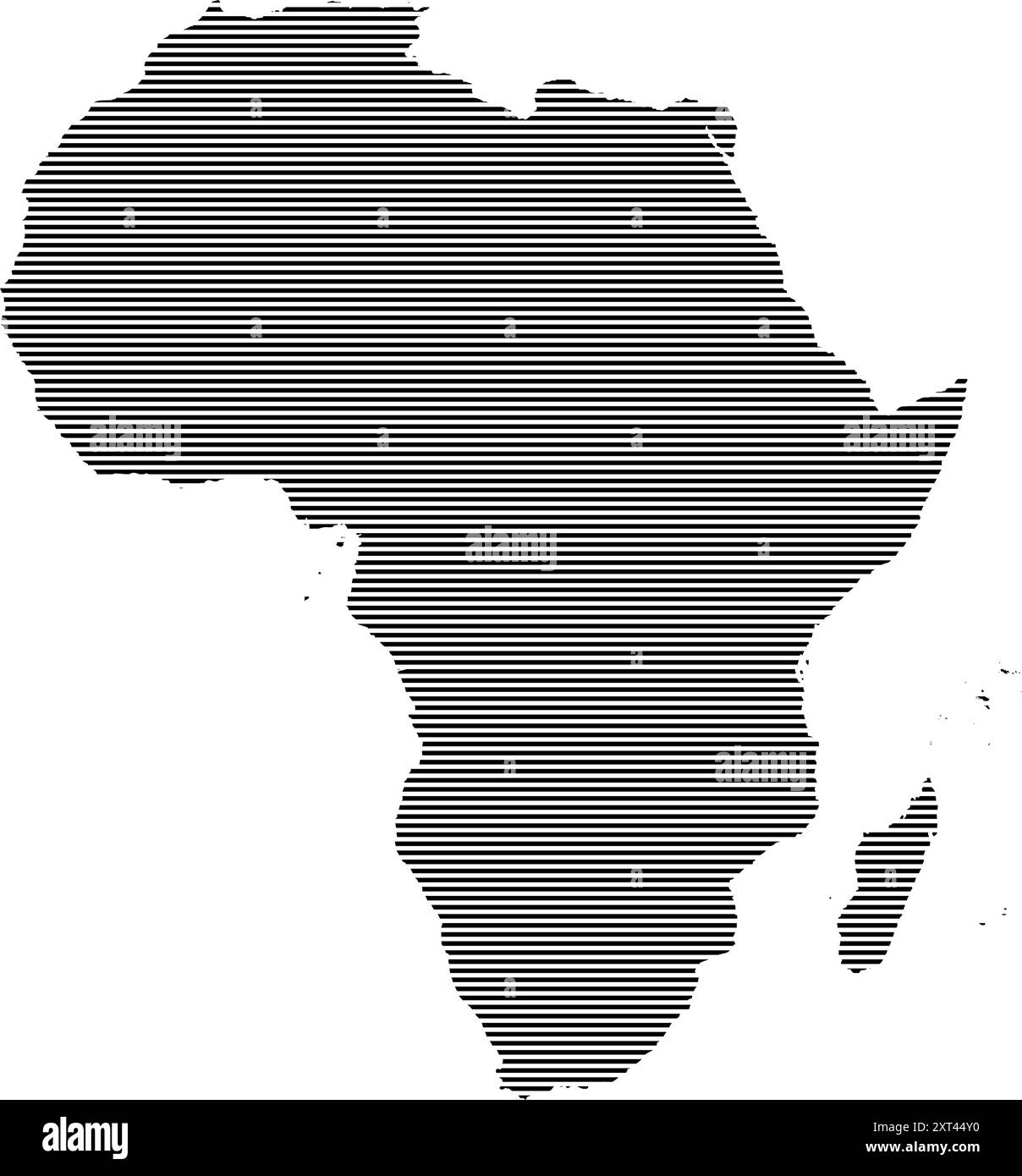 Africa continent map with lined pattern vector illustration Stock ...