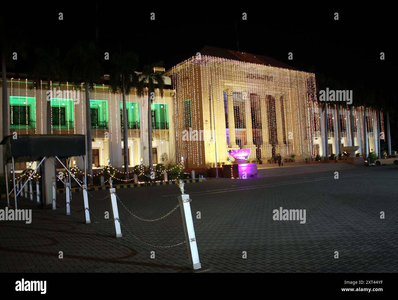A beautiful illuminated view of Punjab Assembly building in connection ...