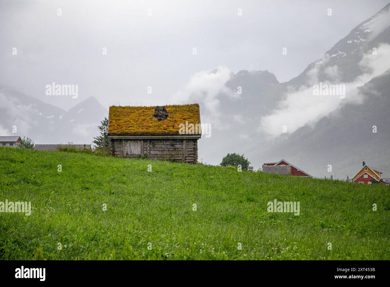Traditional Norwegian timber built property in Olden, Norway Stock ...