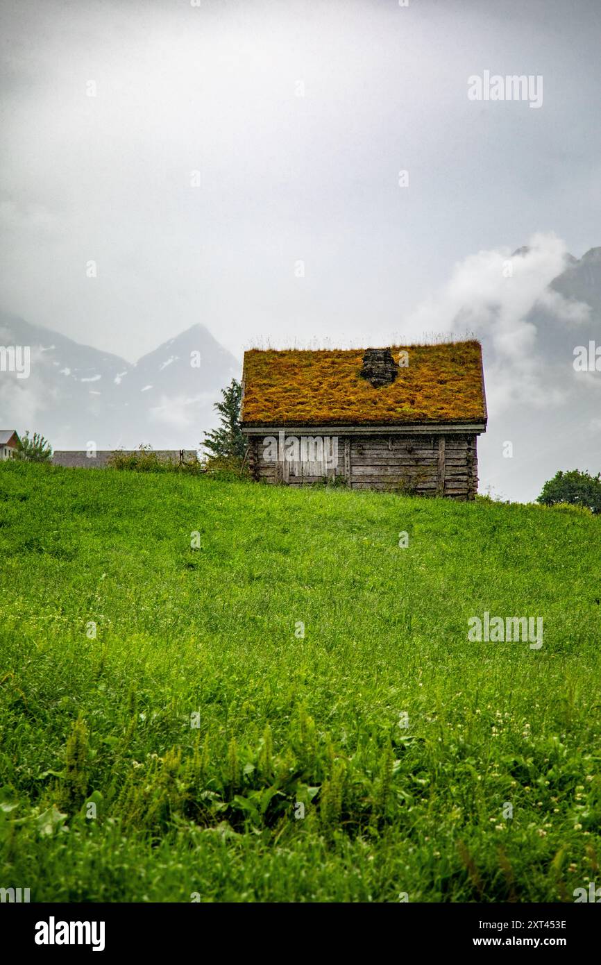 Traditional Norwegian timber built property in Olden, Norway Stock ...