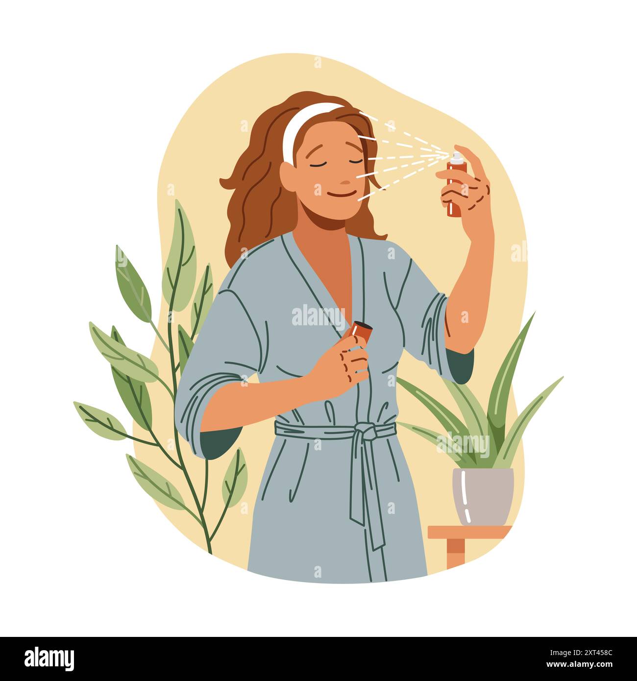 Happy woman in cosmetic Cut Out Stock Images & Pictures - Alamy