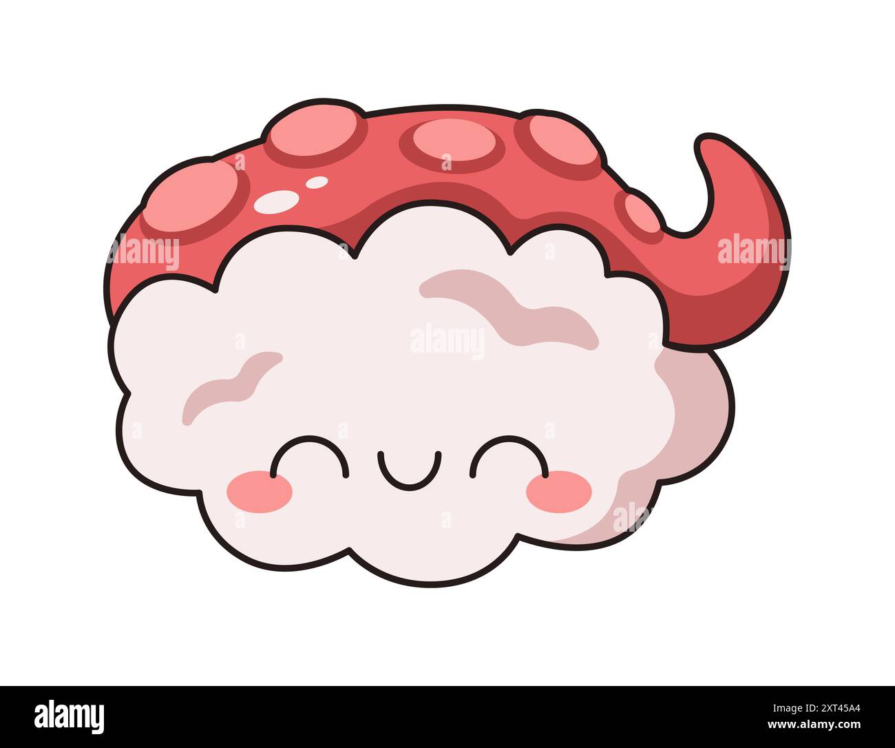 Delightful sashimi with octopus on top flat color vector drawing ...