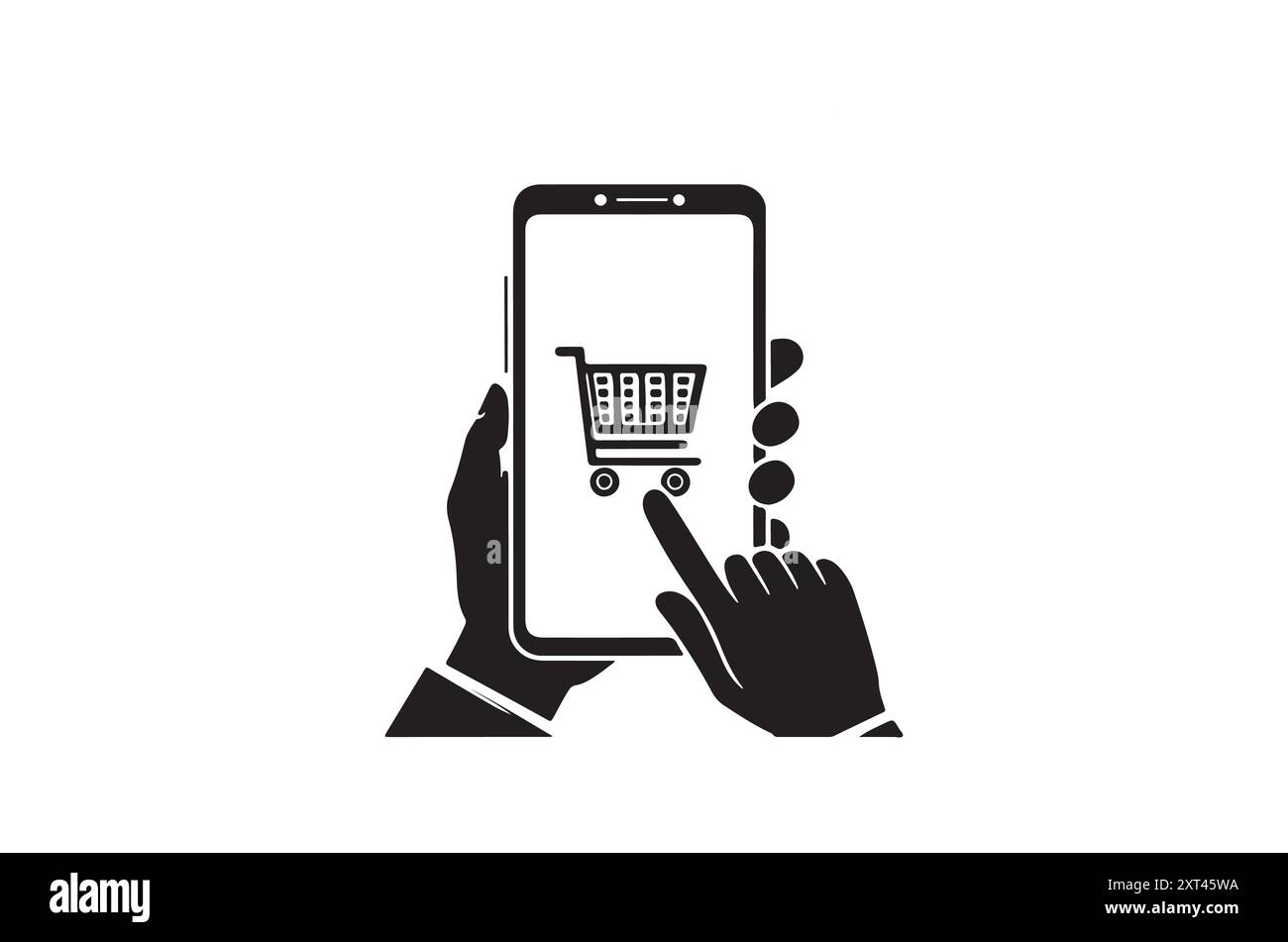 Color silhouette shopping cart Cut Out Stock Images & Pictures - Alamy