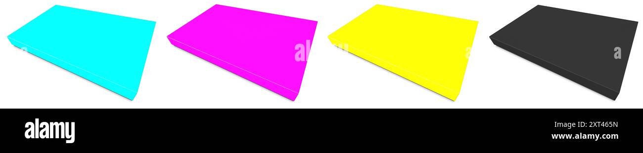 Black, cyan, yellow, magenta, CMYK Canvas Wraps template for ...