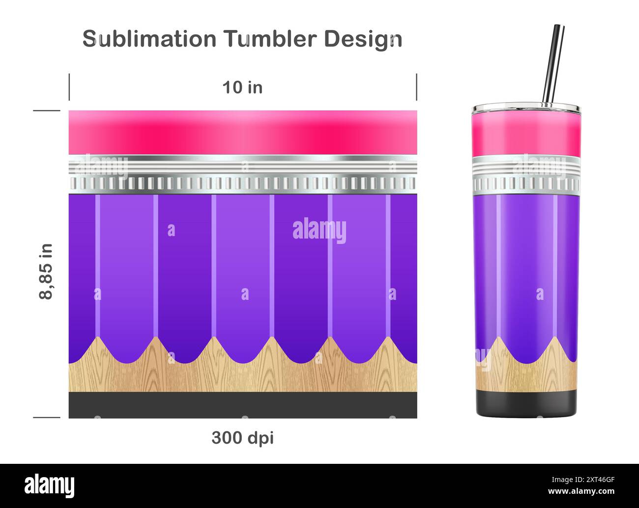 Teacher pencil sublimation design for 20 oz skinny tumbler. Back to ...