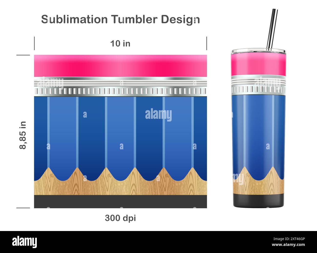 Teacher pencil sublimation design for 20 oz skinny tumbler. Back to ...