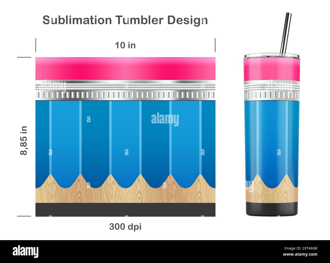 Teacher pencil sublimation design for 20 oz skinny tumbler. Back to ...