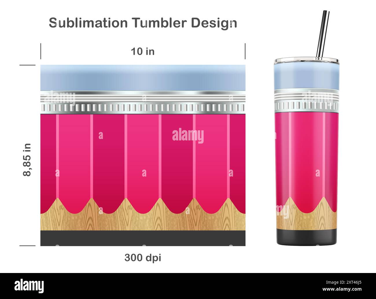 Teacher pencil sublimation design for 20 oz skinny tumbler. Back to ...