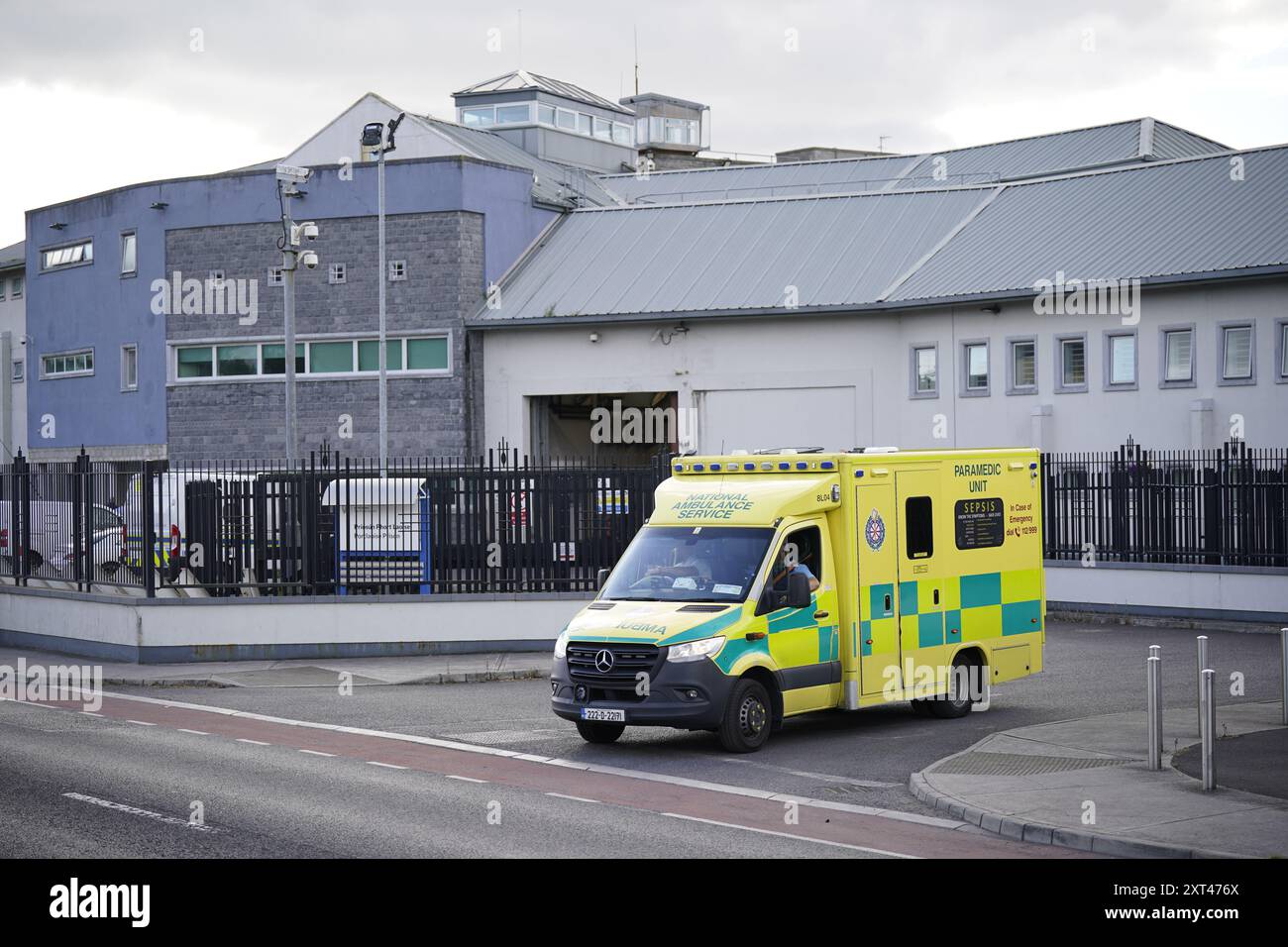An ambulance leaving Portlaoise Prison in County Laois, as ten prisoners from the jail are being ...