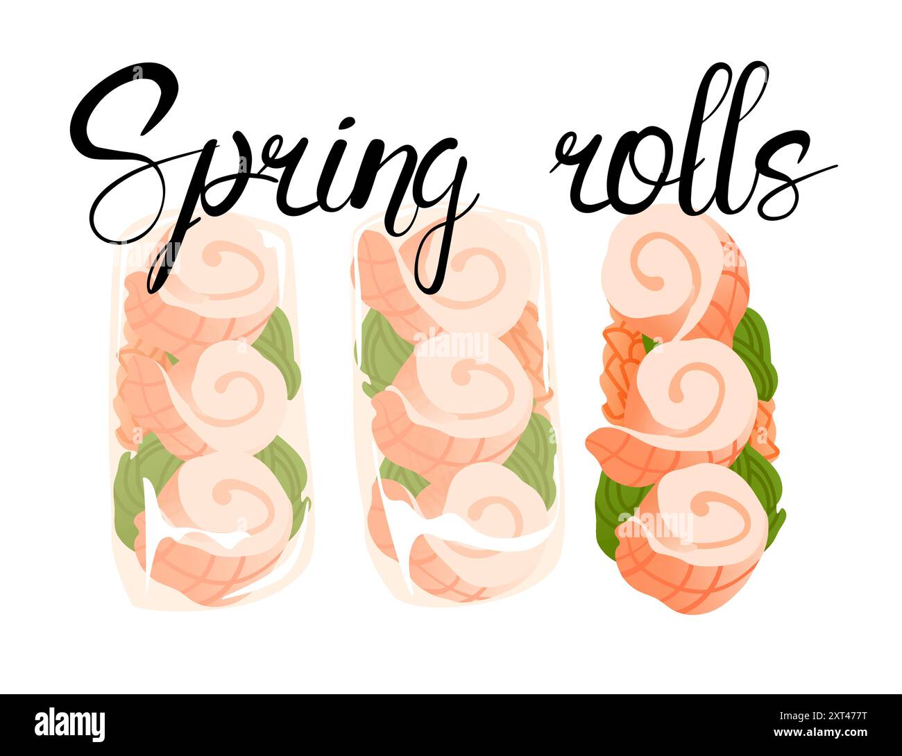 Spring rolls pork shrimp Stock Vector Images - Alamy