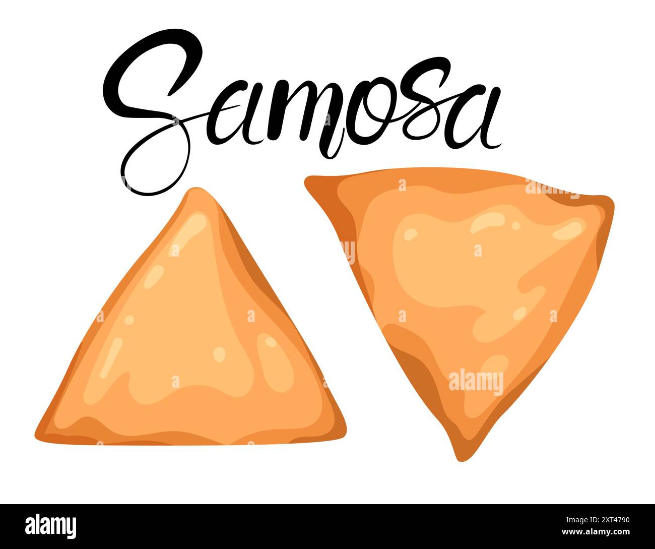 Uzbek national dish samosa with handwritten label. Vector illustration ...