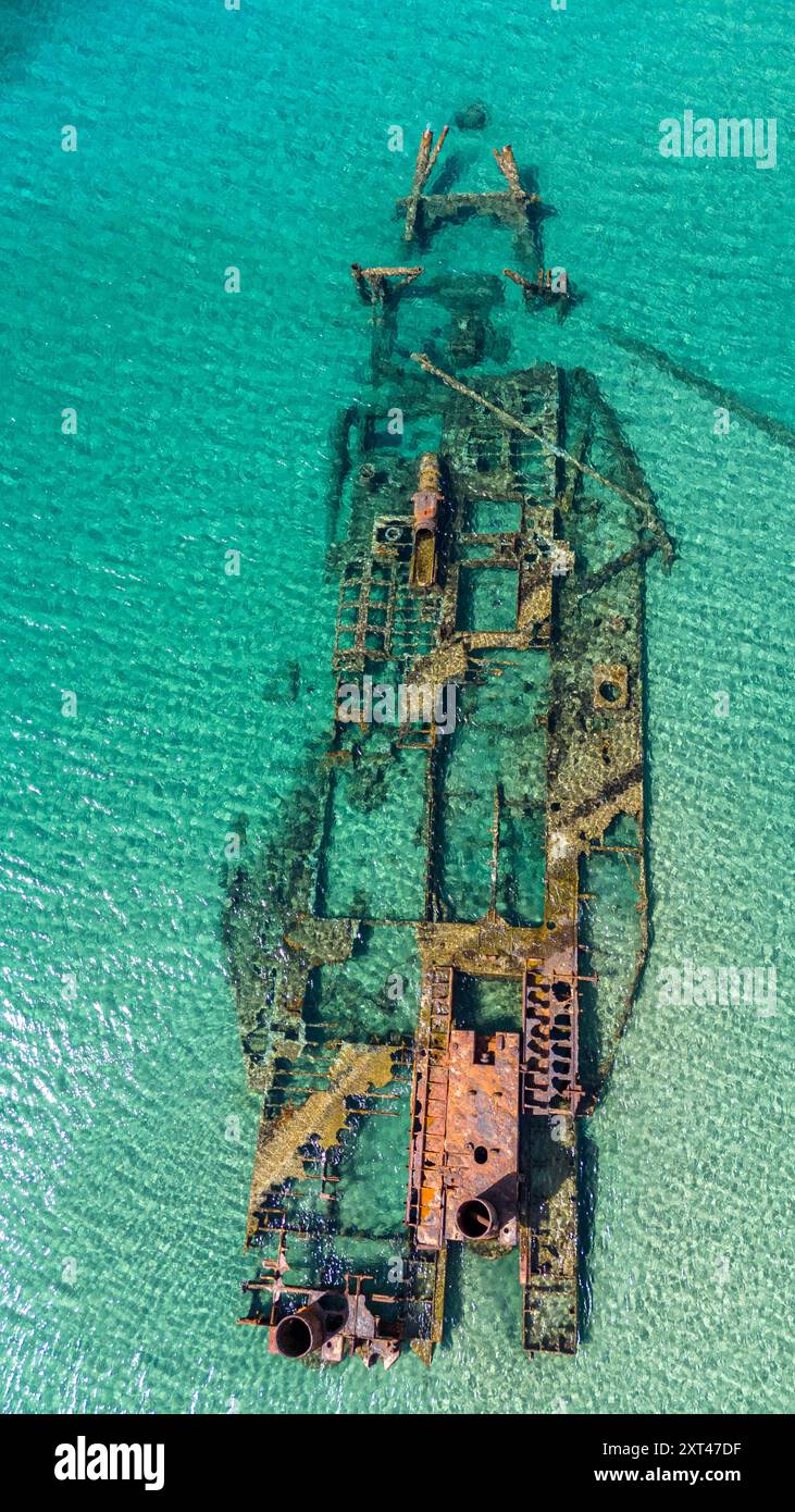 Potamos beach shipwreck, Greece Stock Photo - Alamy