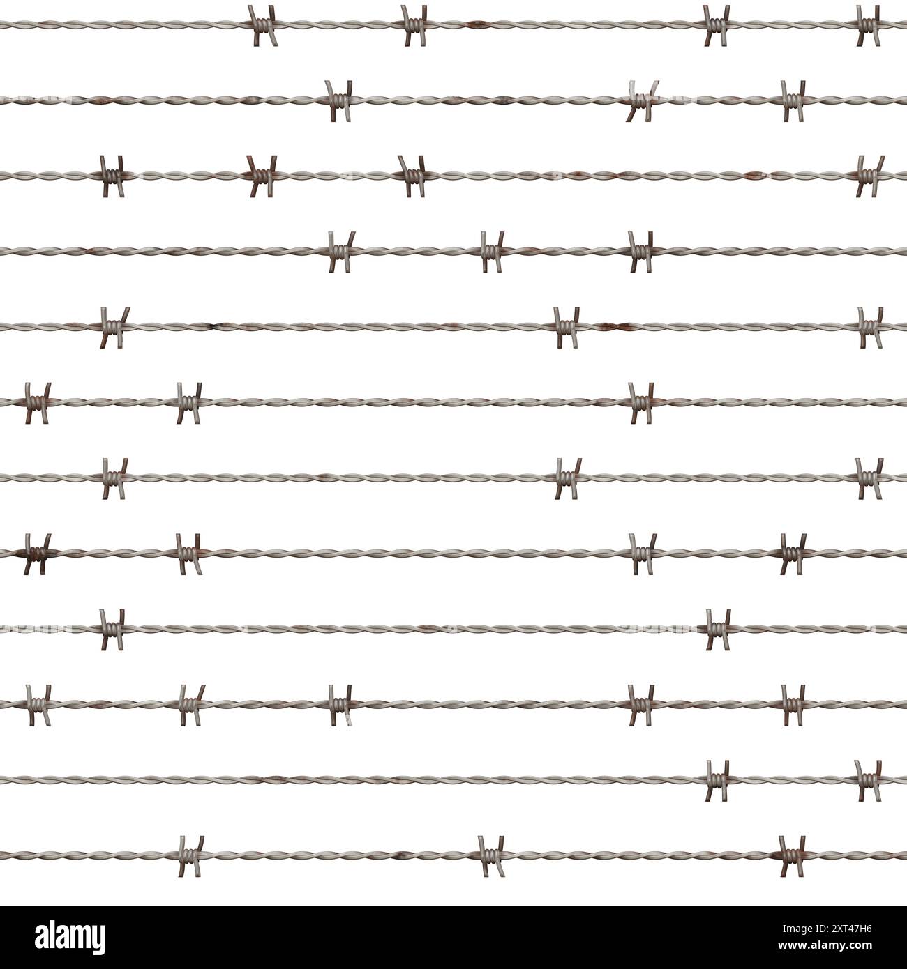 Seamless background barbed wires set. Protective boundary. Protection ...