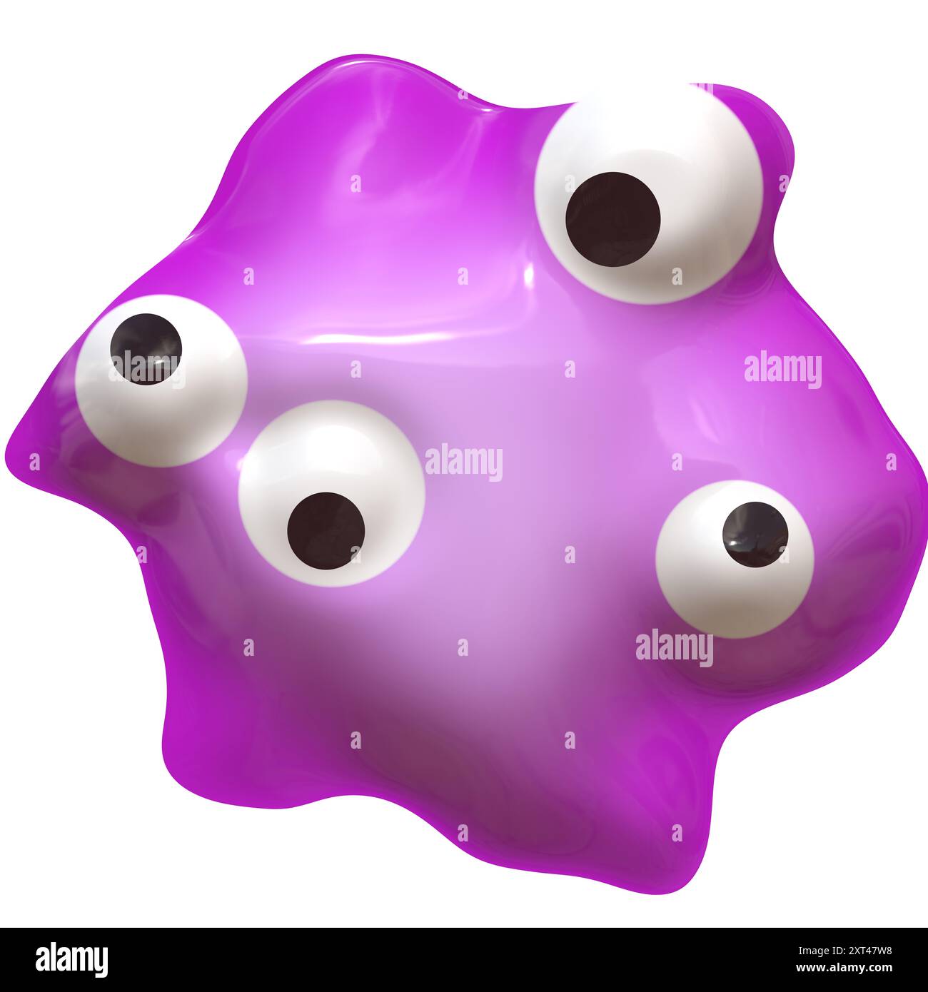 Abstract shaped plastic blot with eyes on white background. Texture for ...