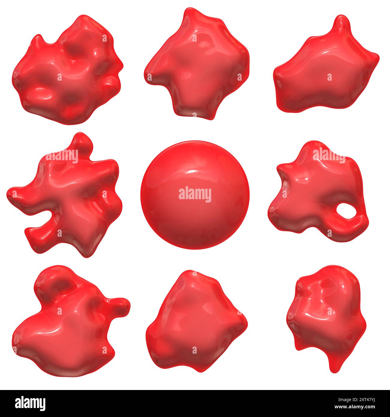 Abstract shaped plastic blot with eyes on white background. Texture for ...