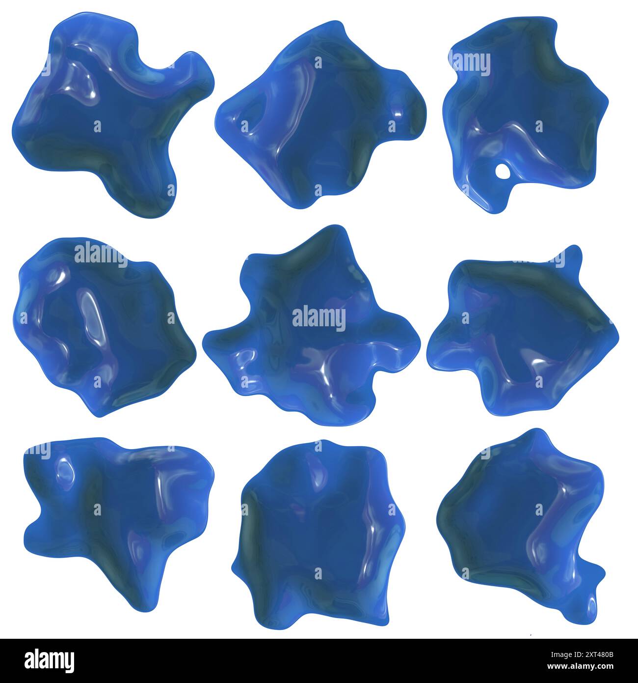 Abstract shaped plastic blot with eyes on white background. Texture for ...