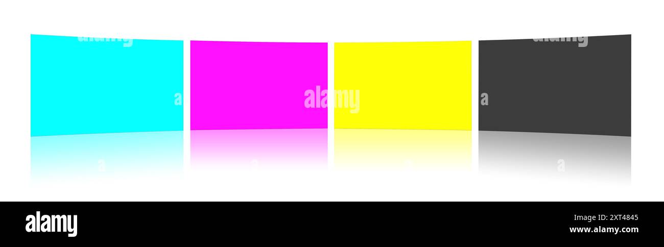 CMYK Insert report or screenshoot blank template black, cyan, yellow ...