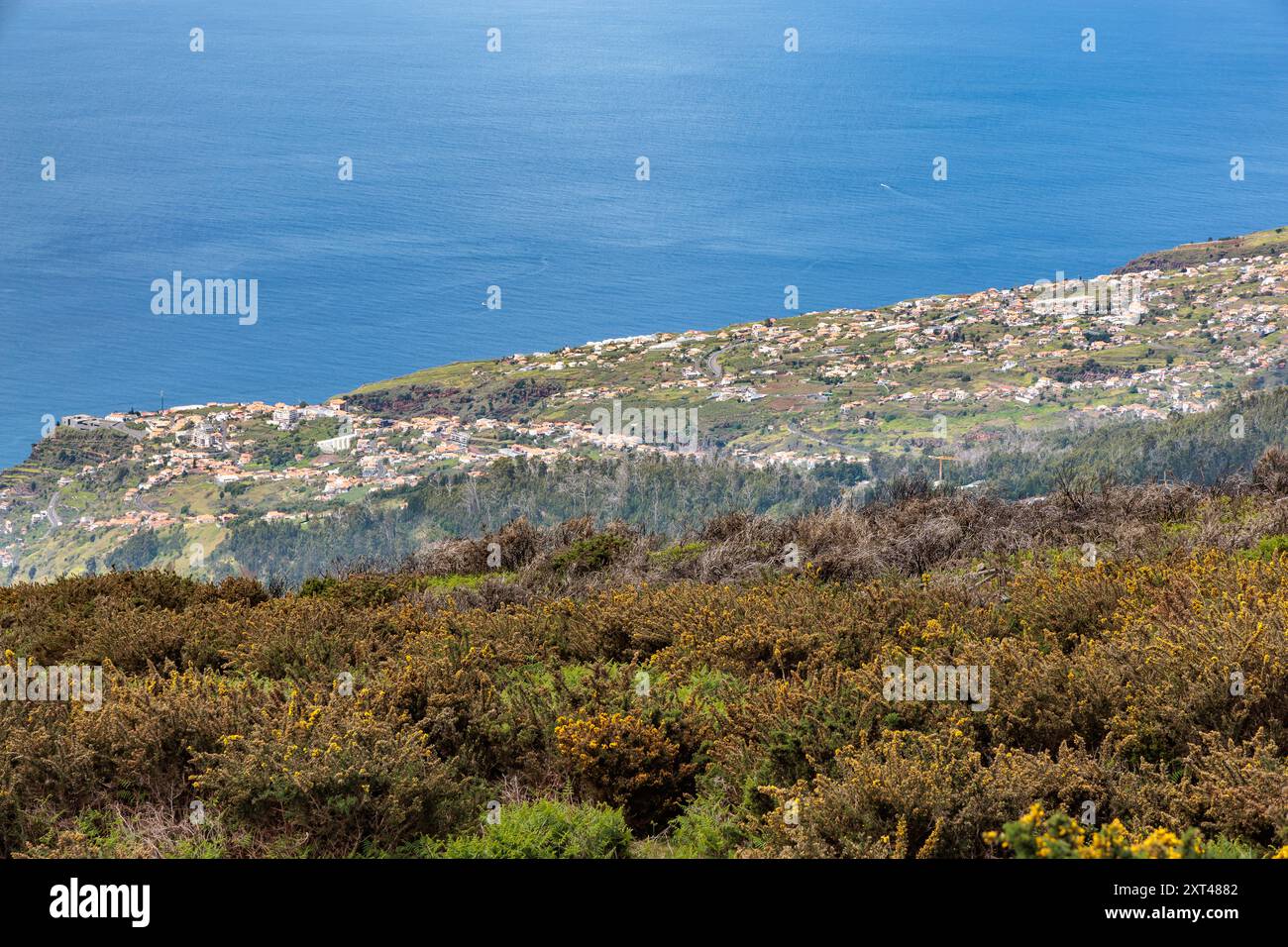 Landscape around the Barragem do Pico da Urze reservoir on the island ...
