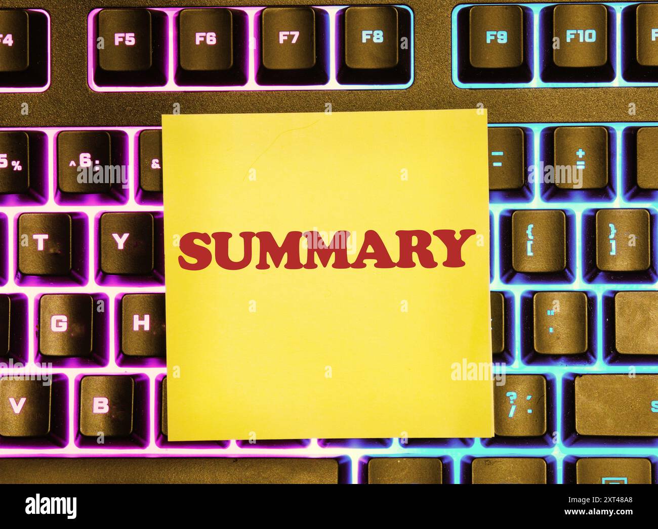 Conceptual summary word symbol. Copy space. Summary word written on the ...