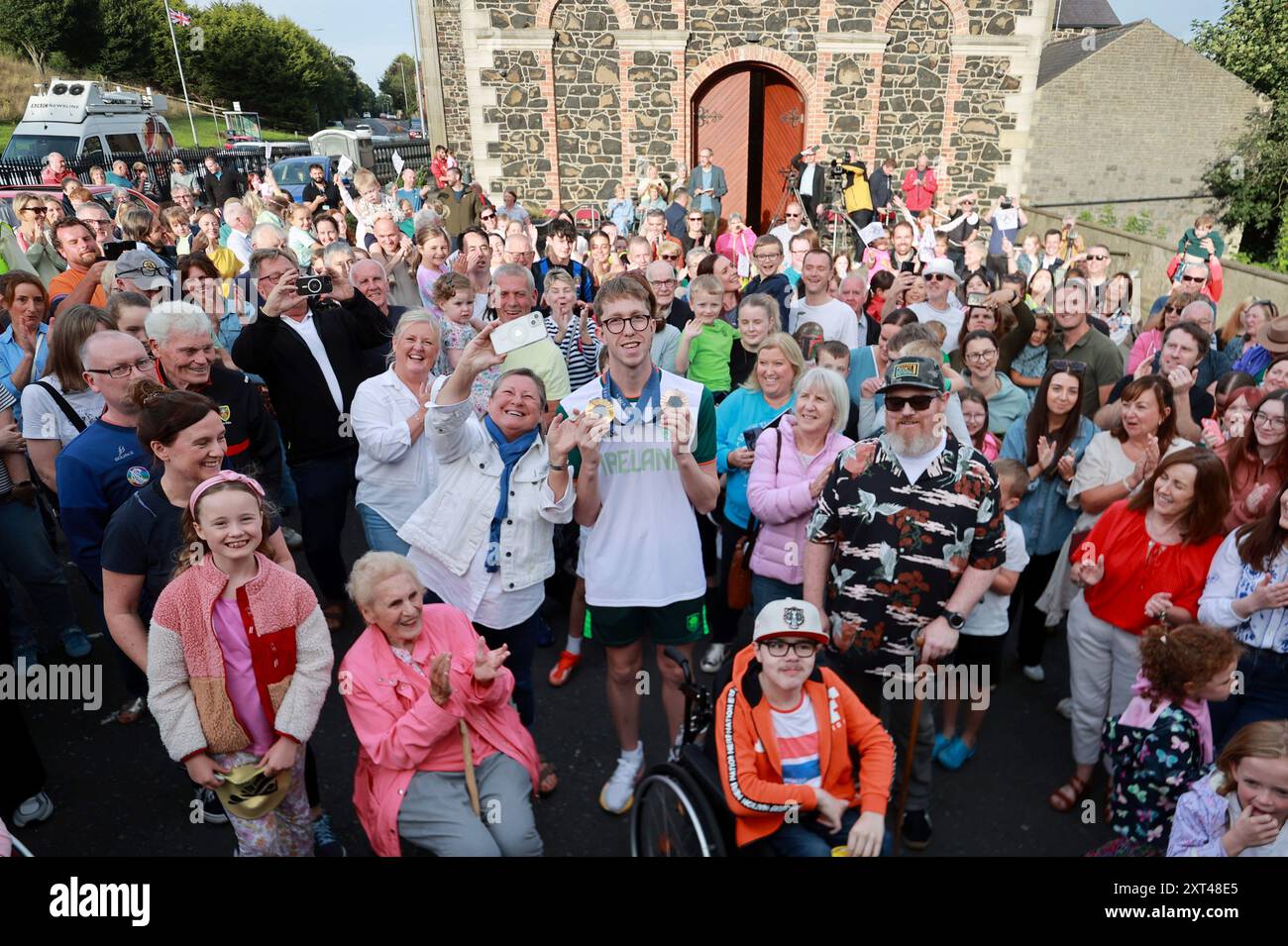 Gold and bronze medal winning swimmer Daniel Wiffen during his ...