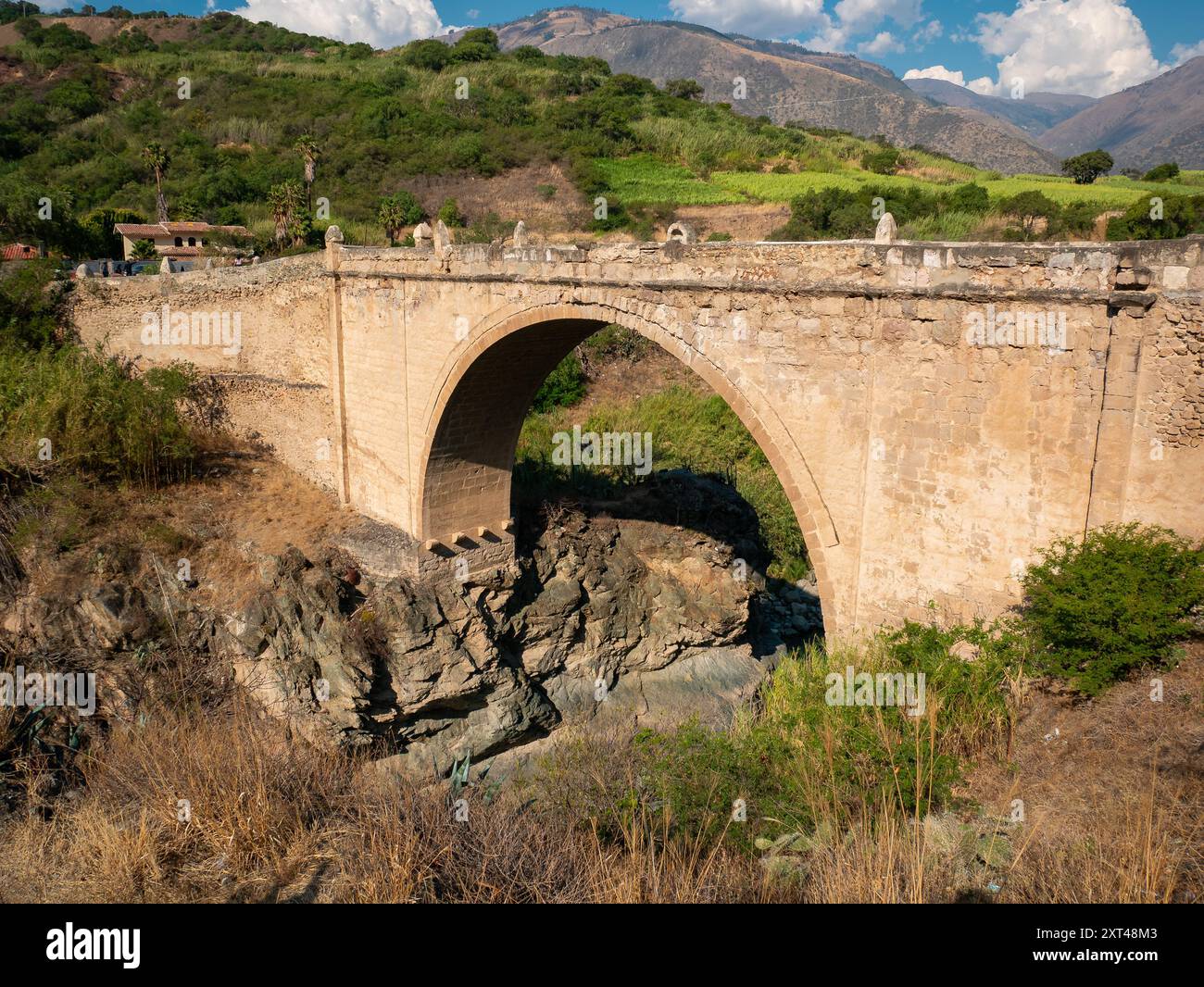 Traditional Bridge of Pachacamac over the Pachachaca River ...