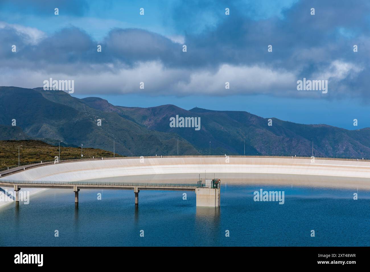 Landscape around the Barragem do Pico da Urze reservoir on the island ...