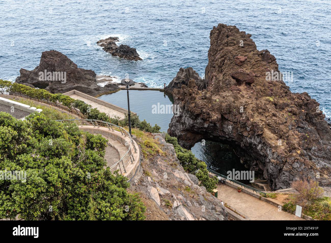 A natural swimming pool in Seixal, Madeira Island, Portugal Stock Photo ...