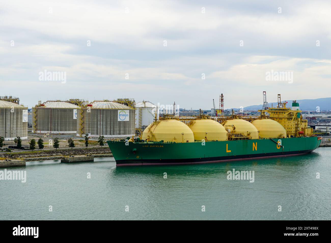 Barcelona, Spain- May 25, 2024: LNG tanker LNG Bayelsa, IMO 9241267 ...