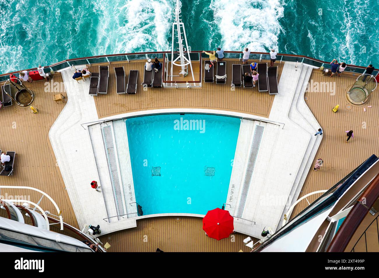 Barcelona, Spain- May 25, 2024: rear relaxation zone of large cruise ...