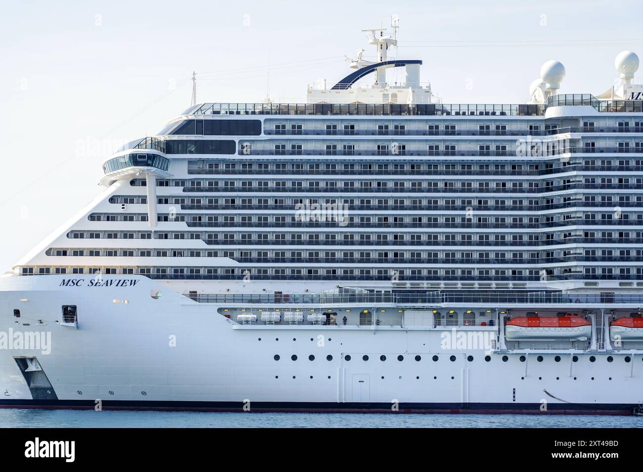 Cannes, France - May 26, 2024: Side view of the modern large luxury ...