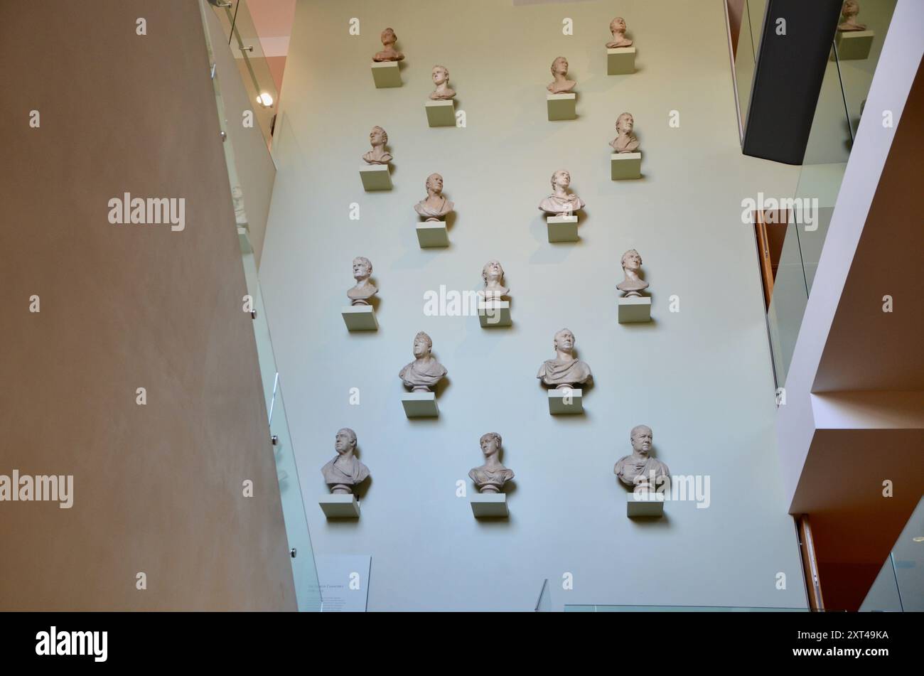 The Ashmolean Museum of Art and Archaeology- wall of busts Stock Photo ...