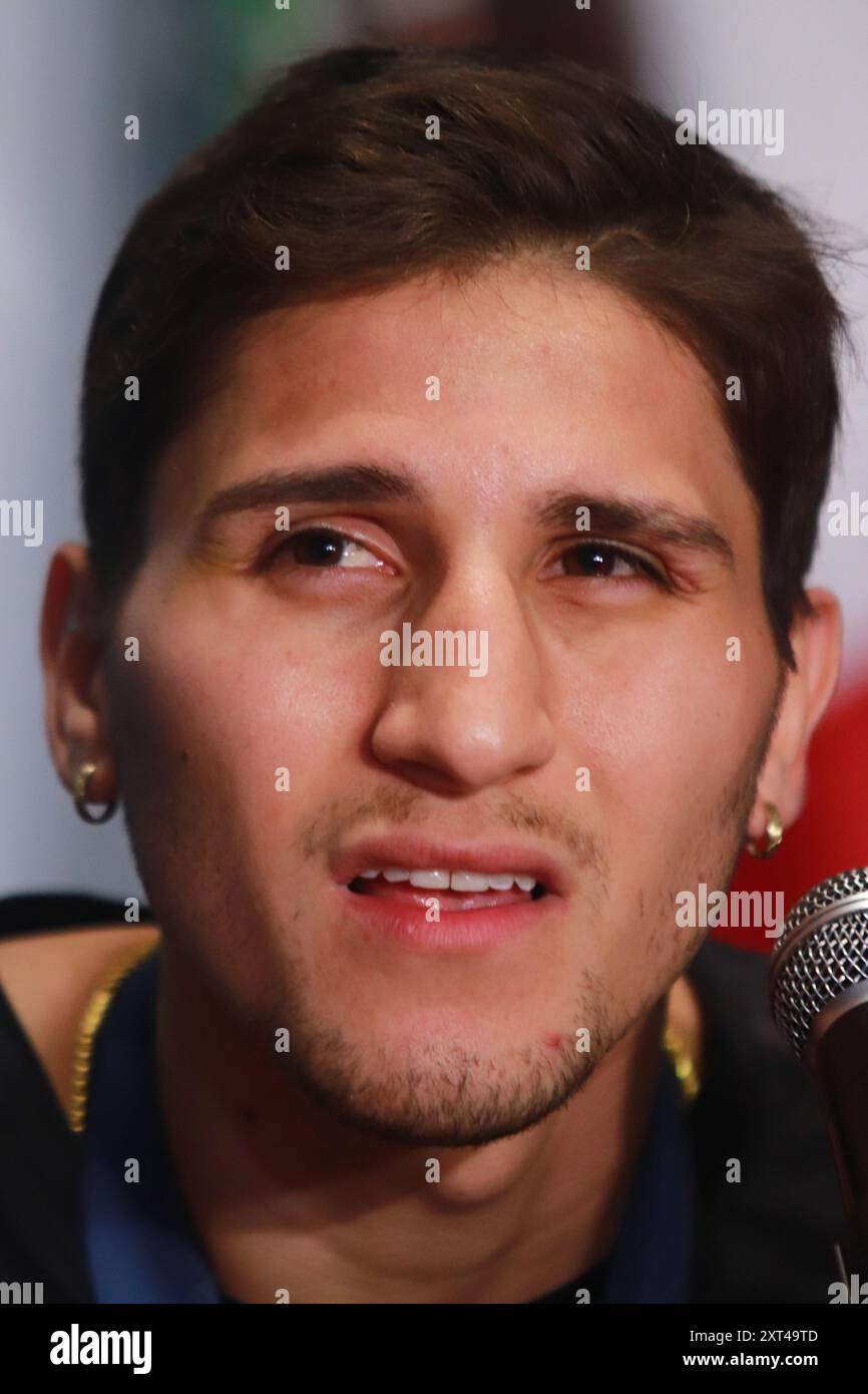 Mexico City, Mexico. 12th Aug, 2024. Mexican boxer Marco Verde, silver ...