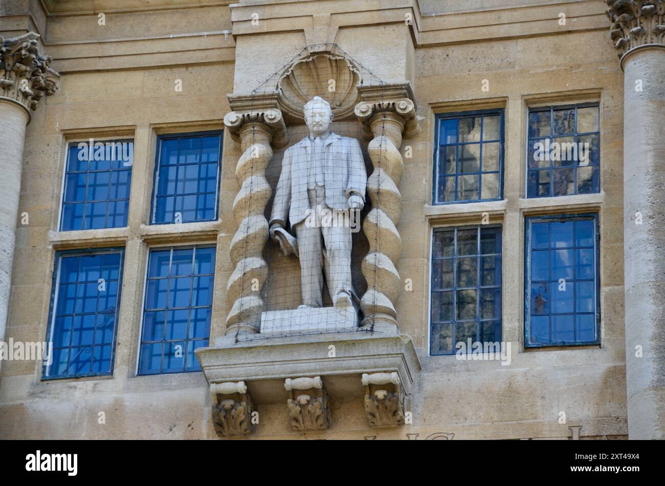 the statue of imperialist and controversial figure cecil rhodes on the rhodes building oxford ...