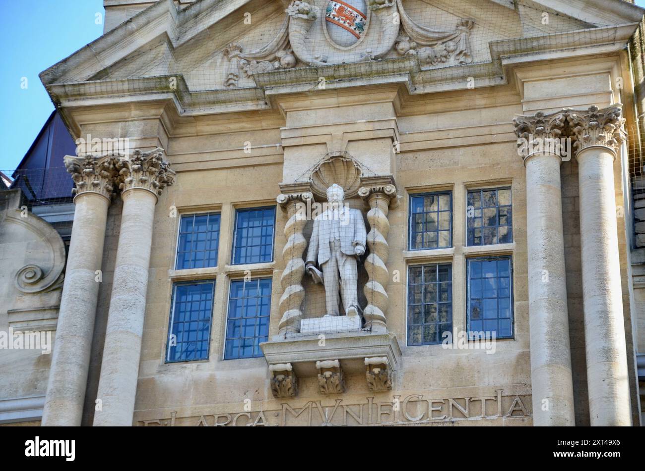 the statue of imperialist and controversial figure cecil rhodes on the rhodes building oxford ...