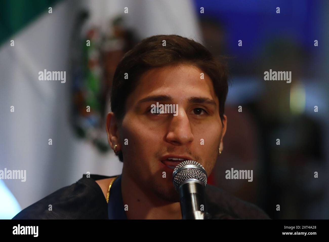 Mexico City, Mexico. 12th Aug, 2024. Mexican boxer Marco Verde, silver ...