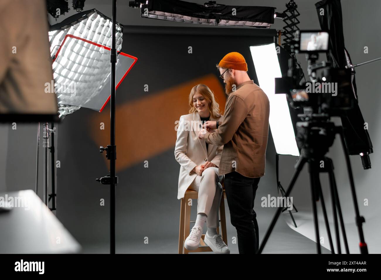 Professional Studio Photoshoot with Female Model and Photographer ...