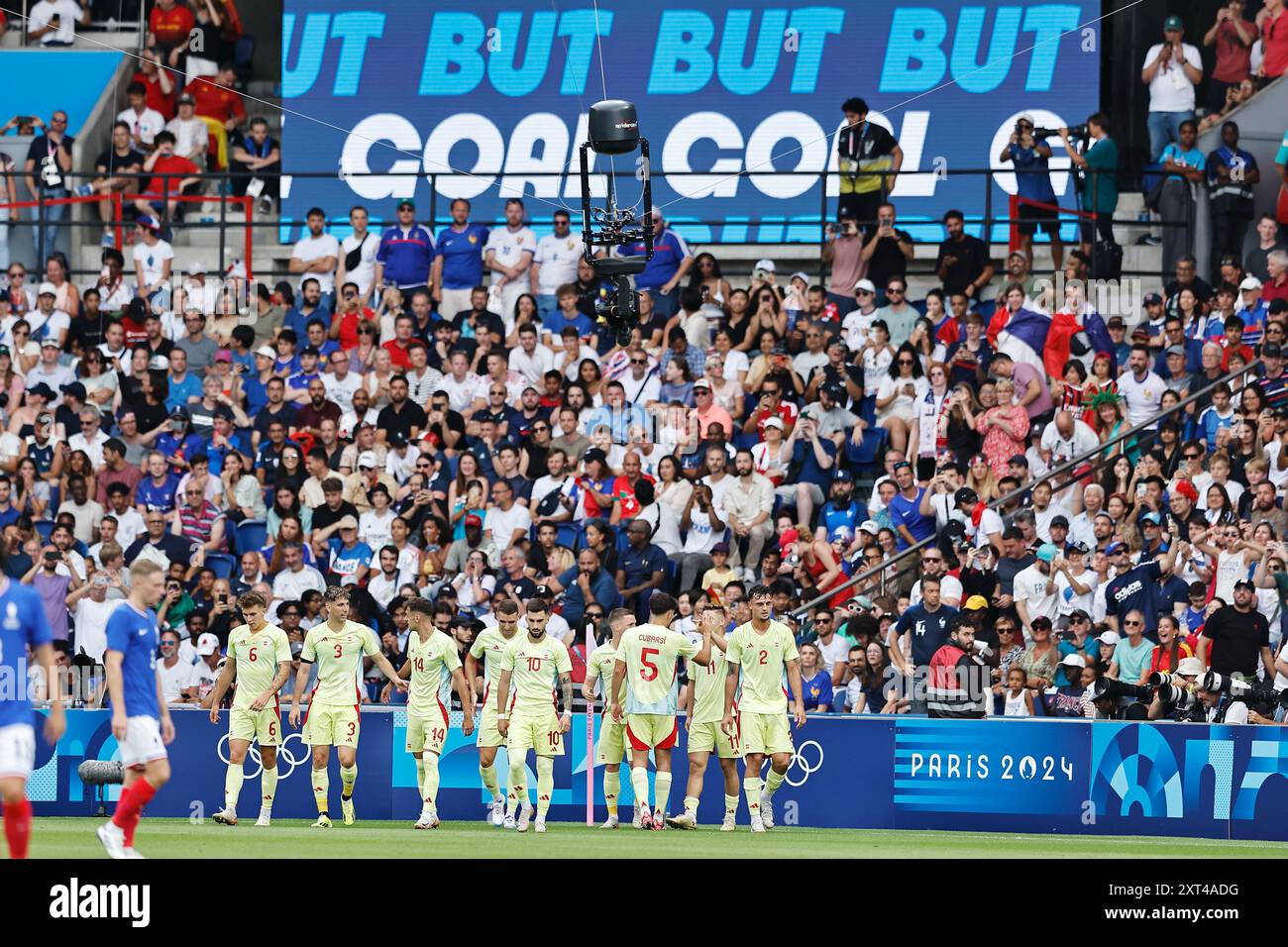 Paris, France. 9th Aug, 2024. Spain team group (ESP) Football/Soccer ...