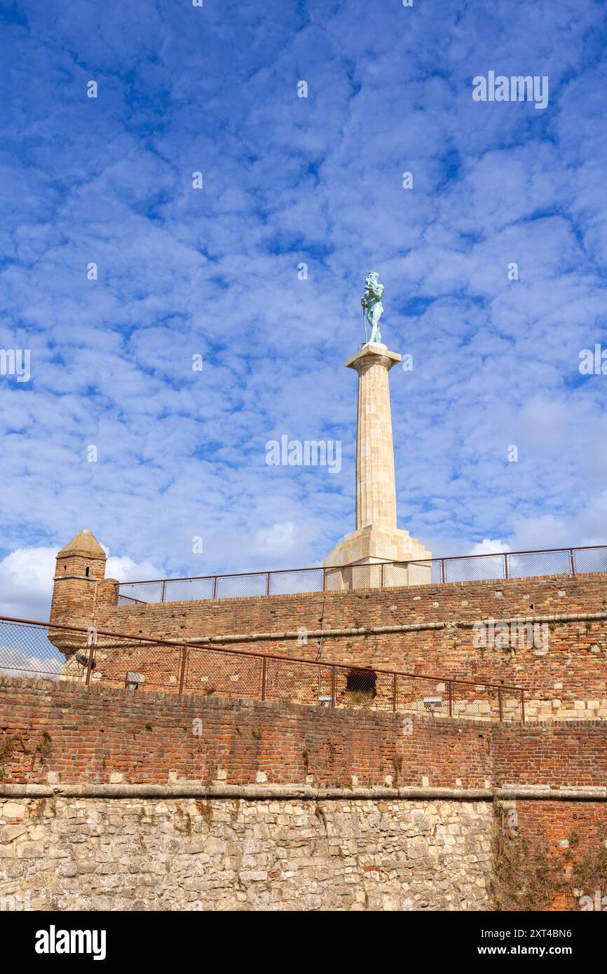 Belgrade, Serbia Pobednik monument and fortress Kalemegdan Stock Photo ...