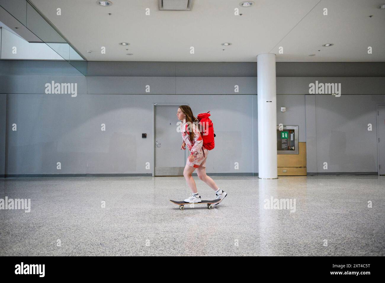 Toronto, Canada. 12th Aug, 2024. 14-year old Olympic skateboarder Fay ...