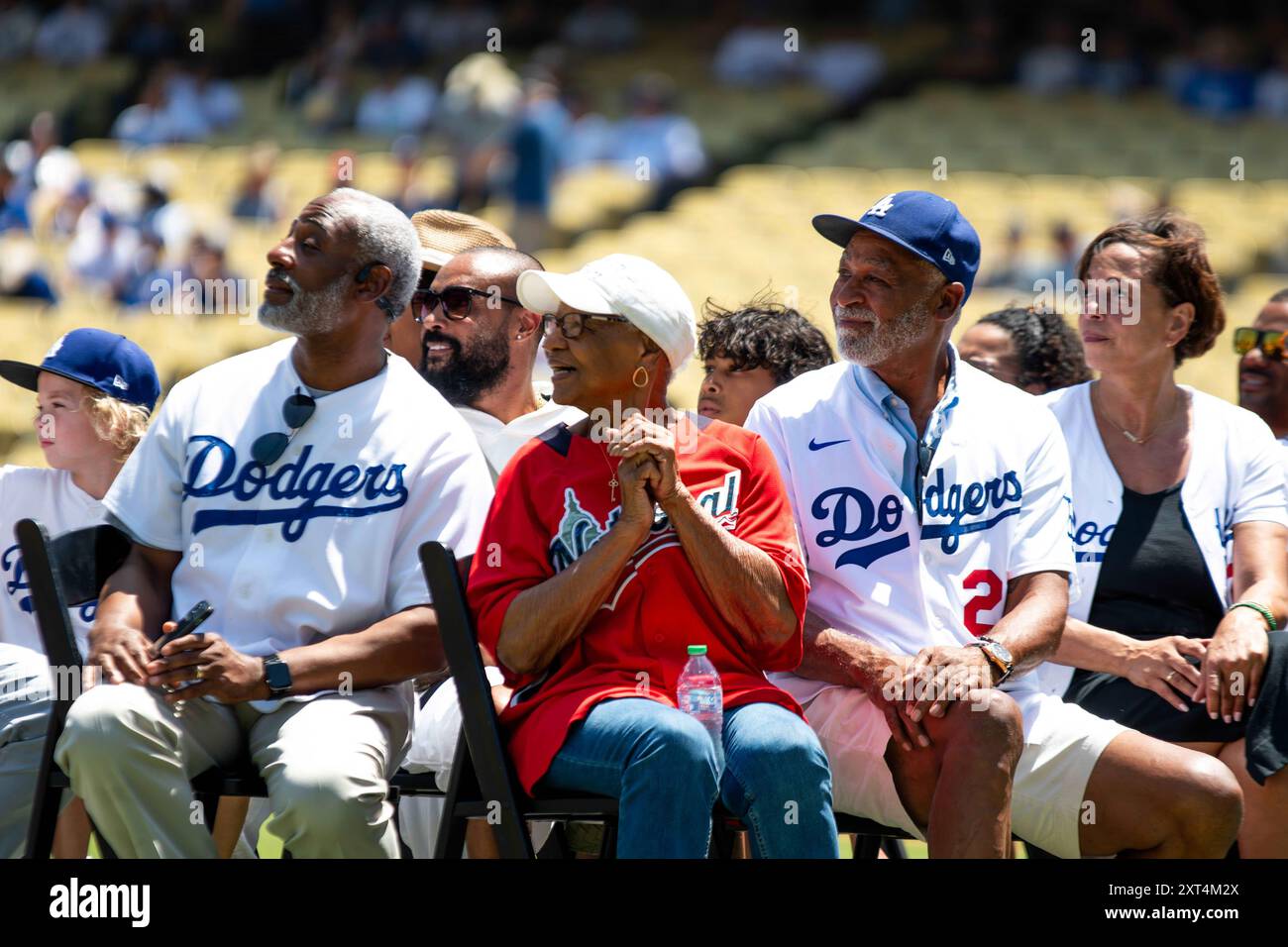 Former Los Angeles Dodgers outfielder Matt Kemp’s family before a Major ...