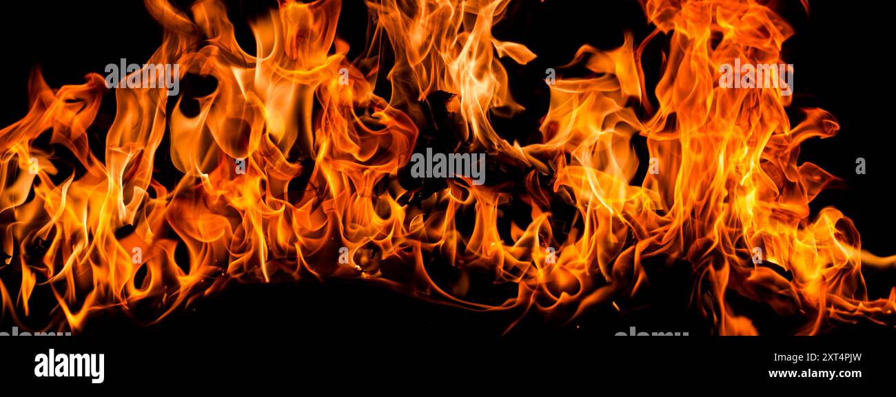 Fire flame texture for banner background. Burning fire lights. Burning ...